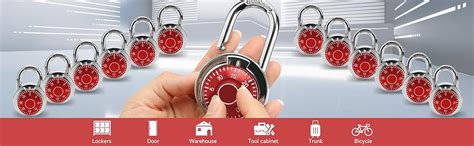 Combination Padlock Lock For Gym And School Lockers Safe Red Turntable