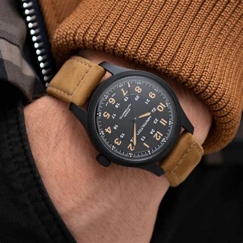 Hamilton Khaki Field Black Pvd Titanium Automatic Watch 42mm