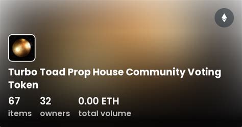 Turbo Toad Prop House Community Voting Token Collection Opensea