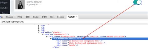 Selenium How To Write Xpath For The Onoff Button Present In A Table