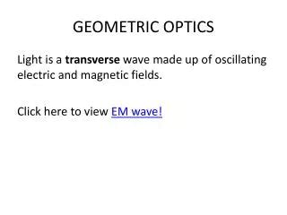 PPT Geometric Optics PowerPoint Presentation Free Download ID 219116
