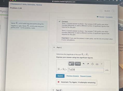 Solved Part C Determine The Magnitude Of The SumV V Chegg Com