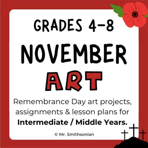 November Veterans Day Fall Art Projects Lesson Plans Grade 4 8
