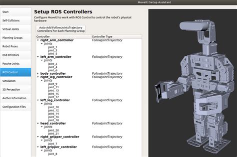 moveit configuration of the bioloid gp robot download scientific diagram
