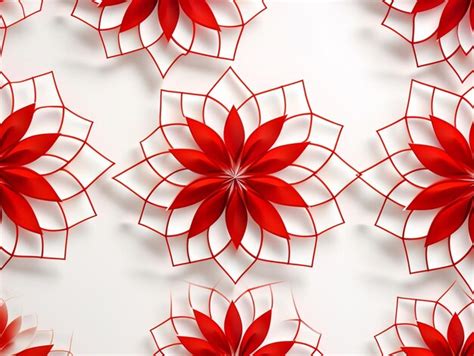 Premium Photo Red Geometric Structures Design White Background AI Generated