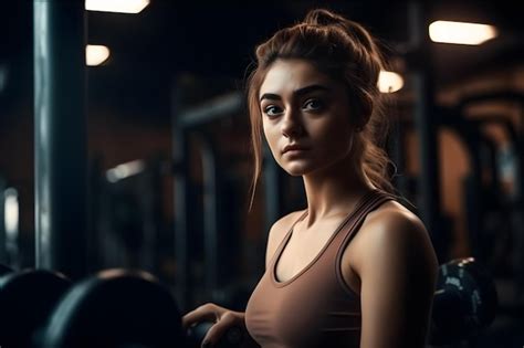Premium Photo Portrait Of An Athlete Girl In The Gym Neural Network