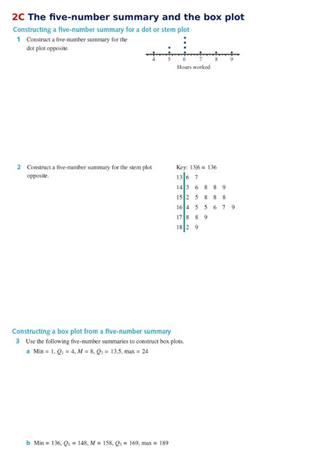 C The Five Number Summary And The Box Plot Studocu