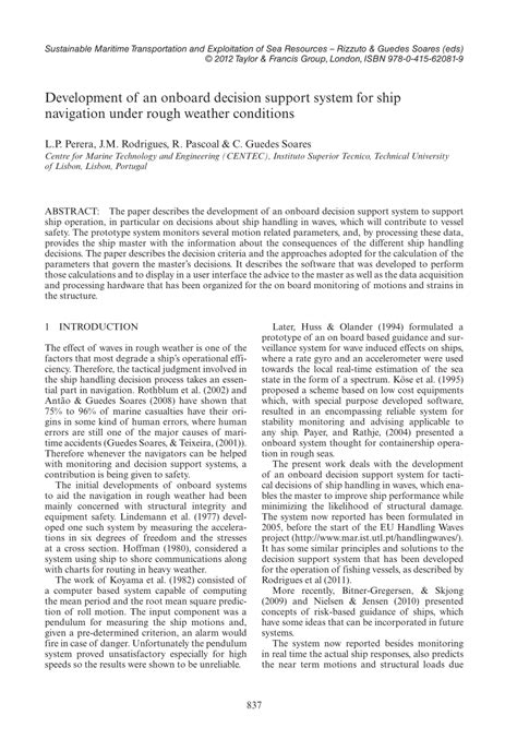 Pdf Development Of An Onboard Decision Support System For Ship Navigation Under Rough Weather
