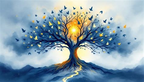 Free Magical Tree Transformation Image Tree Birds Watercolor