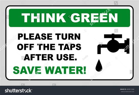 Save Water Sign Vector Illustration Stock Vector Royalty Free