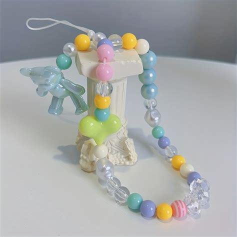 1 Unidad De Cordón Para Teléfono Diy Pulsera De Oso De Amor Colorida