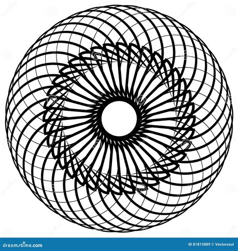 Abstract Geometric Spiral Element With Intersecting Lines Stock Vector Illustration Of Revolve