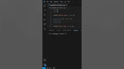 swap two variables using python interview python codingtutorial youtube