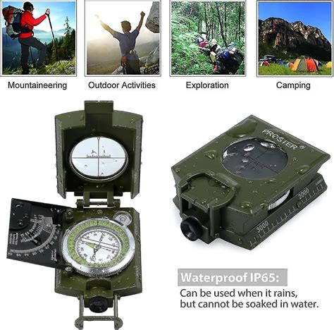 Professional Military Hiking Compass With Clinometer Metal Sighting Compass Navigation Compass