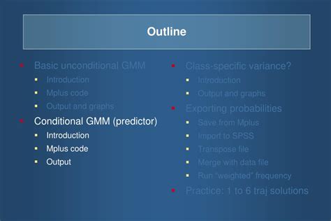 PPT Latent Growth Curve Modeling In Mplus An Introduction And Practice Examples Part II