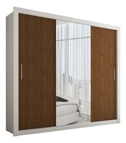Guarda Roupa Casal Hamburgo 3 Portas 4 Gavetas Espelho Cor Marrom