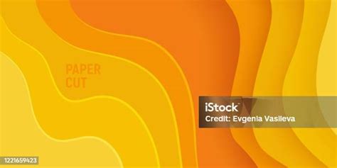 3d 점액 추상배경과 노란색 파도 레이어노란색 종이 컷 배너 브로셔 및 전단지에 대한 추상 레이아웃 디자인 종이 아트 벡터 일러스트레이션 페이퍼커팅에 대한 스톡 벡터 아트