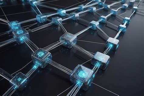 Premium Photo Block Chain Concept Chain Consists Of Network Connections 3d Rendering