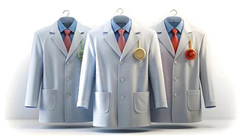 3d Flat Icon As Lab Coats With Certificate And Iso Seal Concept As Lab