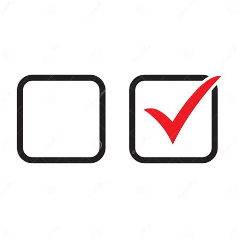 Checkbox Fijado Con El Icono En Blanco Y Comprobado Del Vector Del Checkbox Stock De Ilustración