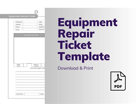 Professional Janitorial Equipment Repair Form Template Printable