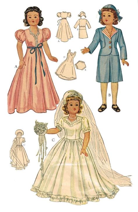 Vintage Doll Clothes Sewing Pattern For 15 Dolls Mccalls 1089