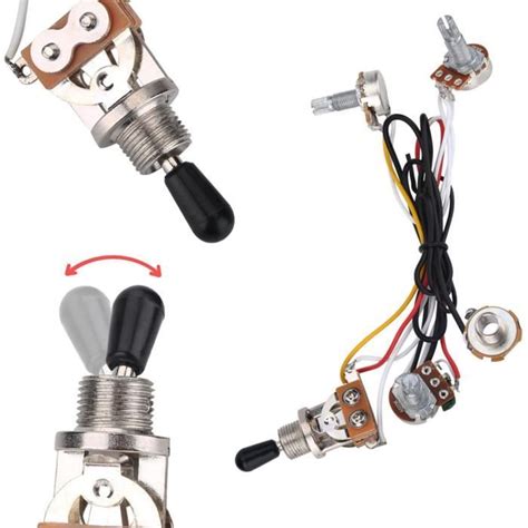 Akozon Harnais de câblage guitare Câblage de commutateur à voies pour base de guitare Electric