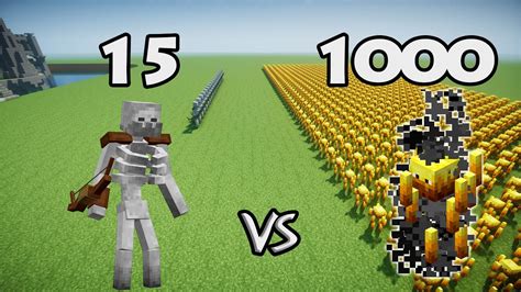 15 Mutant Skeleton Vs 1000 Blaze Minecraft Youtube
