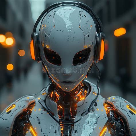 Stock Generative Image Illustration Of A Futuristic Ai Robot Bot Android Cyborg Working As A