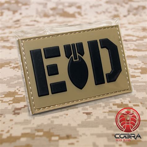 Explosive Ordnance Disposal Eod Brown Pvc Patch Velcro Military Airsoft