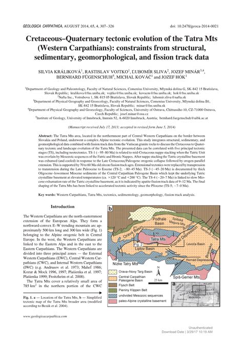 Cretaceous—quaternary Tectonic Evolution Of The Tatra Mts Western