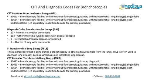 Ppt Cpt And Diagnosis Codes For Bronchoscopies Powerpoint Presentation Id 12152544