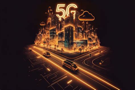 Smart City With 5g Connection Generative Ai Stock Illustration