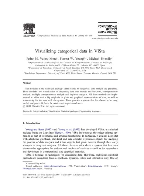 Pdf Visualizing Categorical Data In Vista