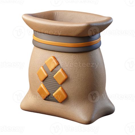 3d Render Of A Tan Bag With Orange Diamonds 53919768 Png