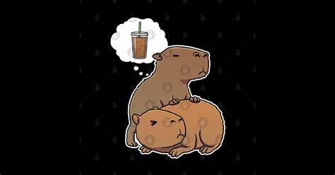 Capybara Thirsty For Iced Coffee Capybaras Sticker Teepublic