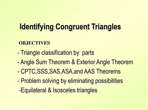 Ppt Identifying Congruent Triangles Powerpoint Presentation Free