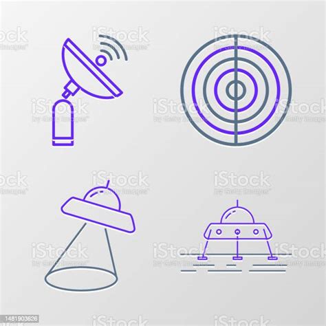 Réglez La Ligne Mars Rover Ufo Flying Spaceship Earth Structure And