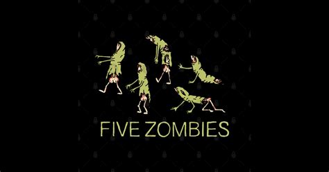 Five Zombies Zombie Sticker Teepublic
