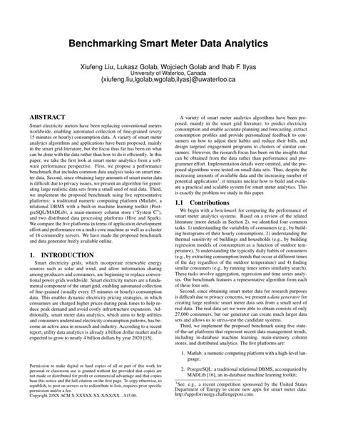 pdf benchmarking smart meter data analytics