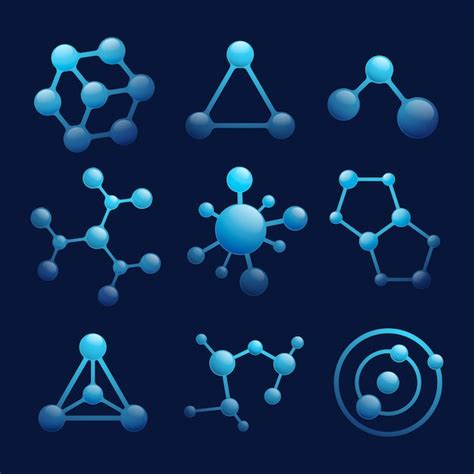 Premium Vector Gradient Molecules Icons Collection