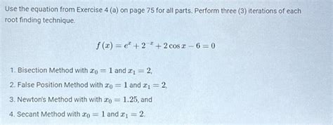 Solved Use The Equation From Exercise A On Page For Chegg