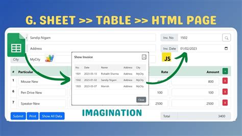 How To Display Google Sheets Data In A Table And Show Details On An