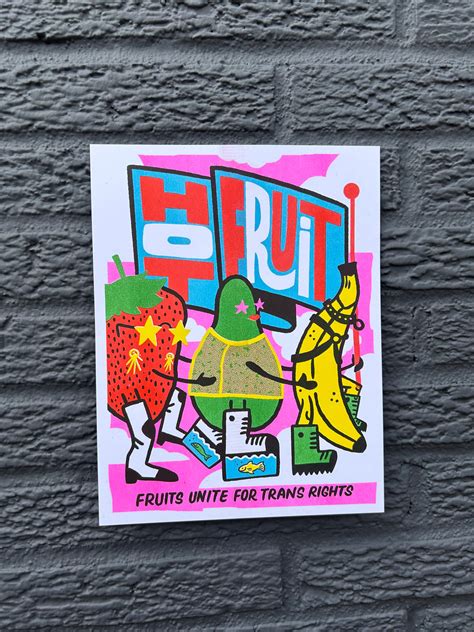 Hot Fruit Limited Edition Riso Print Bench Pressed Letterpress