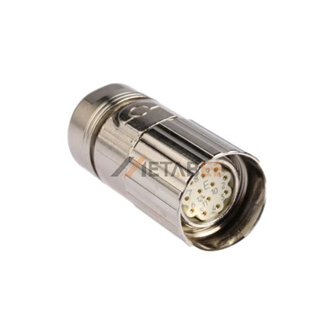 M23 Female Straight Plug Circular Connector 12 Pin A Code Screw Contacts