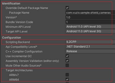 Unity Project Settings