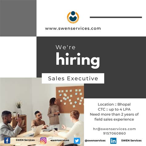 swen services on linkedin salesexecutive hiring hiringalert