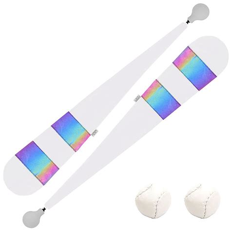 Fabric Poi Pro Knob Rainbow Reflective Stripe Poi To Buy