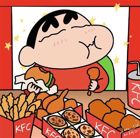 蜡笔小新吃饭吃东西可爱头像
