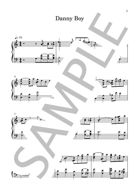 【楽譜】ダニー・ボーイ Traditional ピアノソロ 中級 Piascore 楽譜ストア
